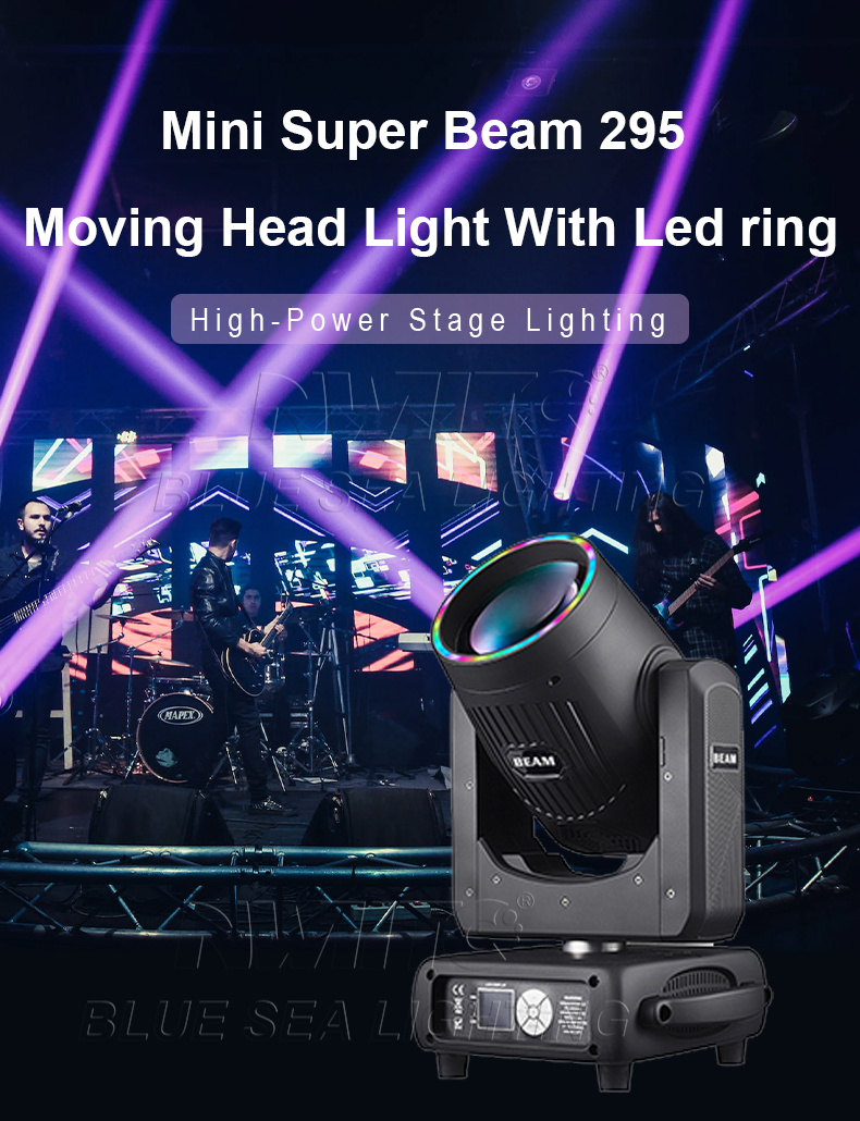 Mini Super Beam 295 Moving Head Light With Led ring-BLUE SEA